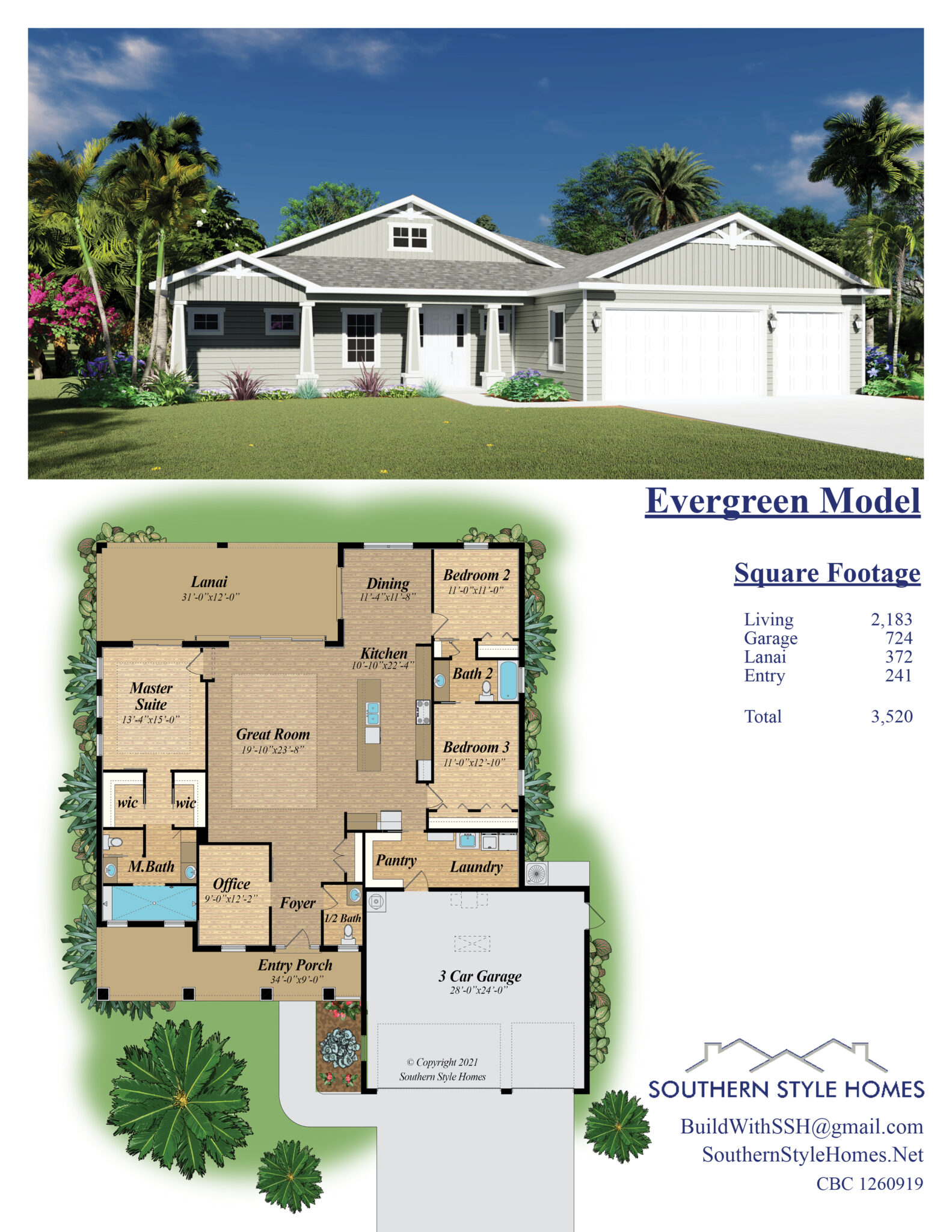 The Evergreen - southern style homes